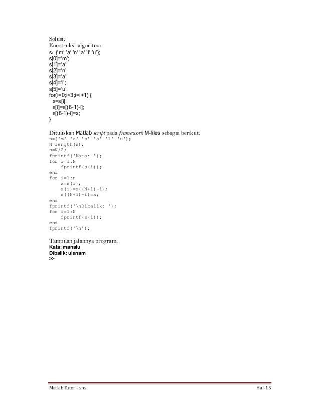 Matlab tutor sns77_utama | PDF