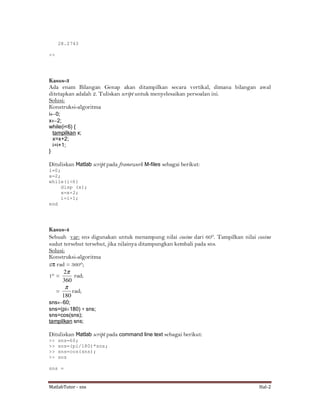Matlab tutor sns77_utama | PDF