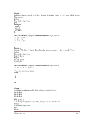 Matlab tutor sns77_utama | PDF