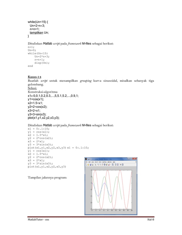 Matlab tutor sns77_utama | PDF