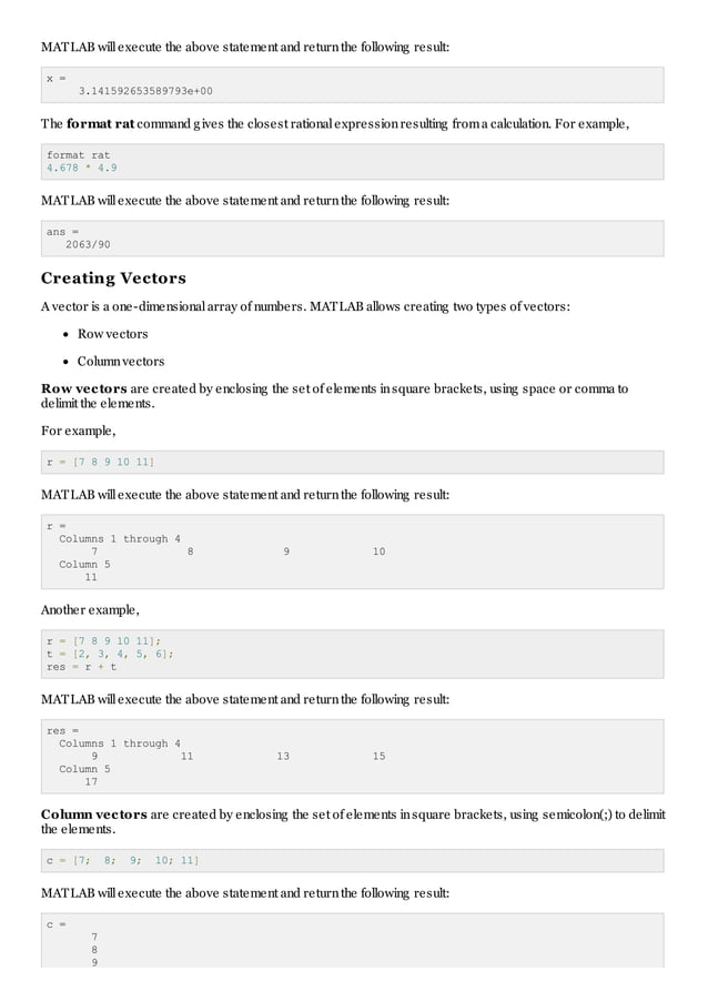 Matlab variables | PDF