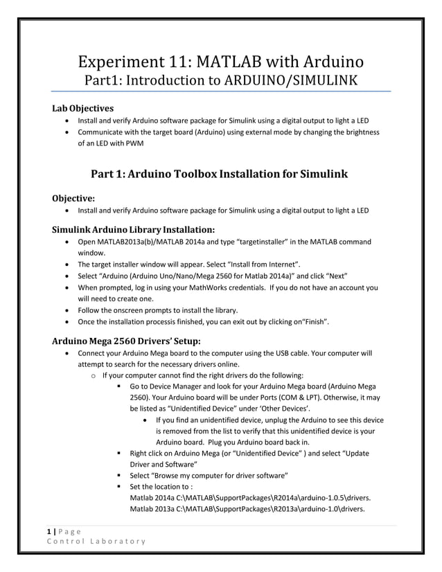 Arduino Matlab Con Arduino Pdf