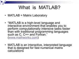 MATLAB & Image Processing | PPTX