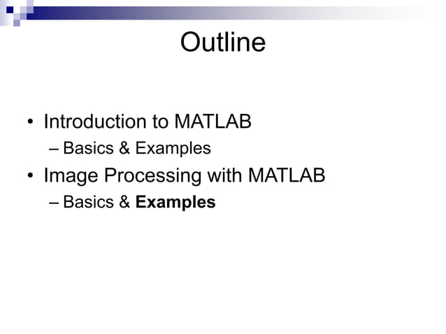 MATLAB & Image Processing | PPTX