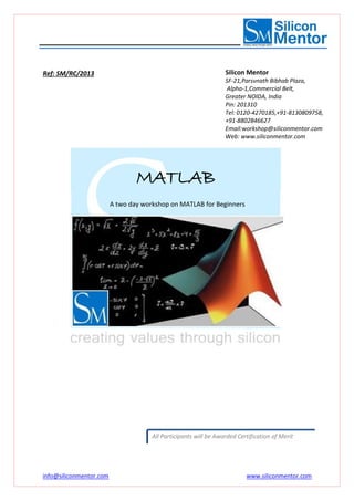 Matlab worshop | PDF