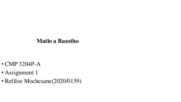 Matlo a Basotho | PPTX