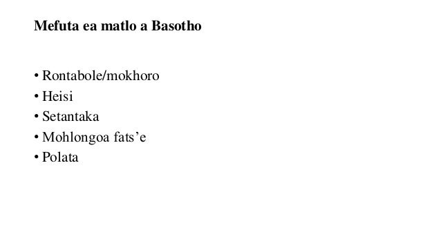 Matlo a Basotho | PPTX