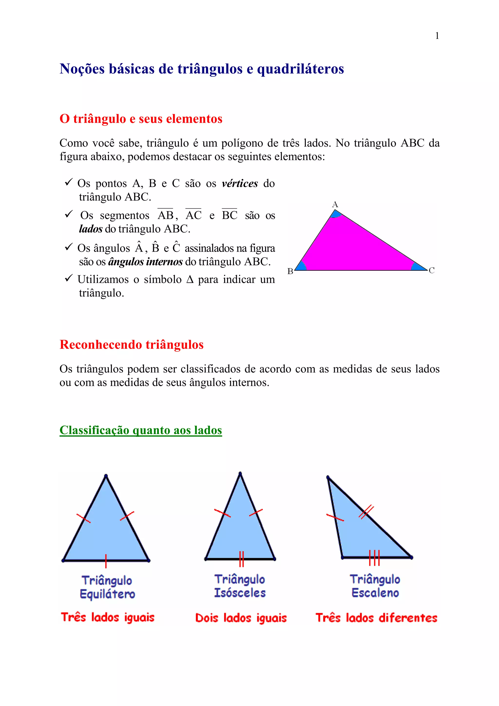 Mat Nocoes Basicas De Triangulos E Quadrilateros Pdf Download Gratuito