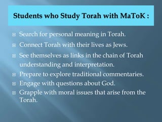 MaToK Bible Curriculum Overview | PPTX
