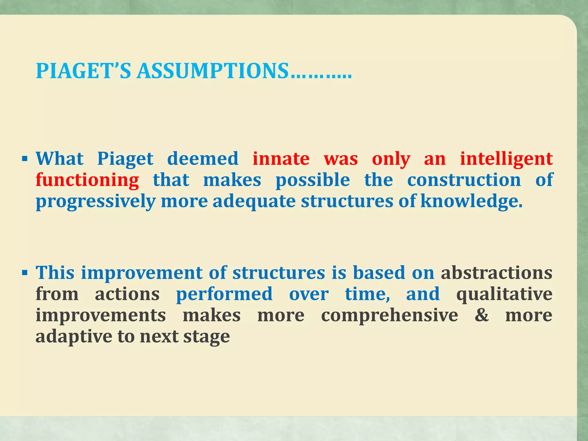 Piaget's concept-constructivist structuralism | PPTX