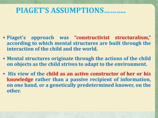 Piaget's concept-constructivist structuralism | PPTX