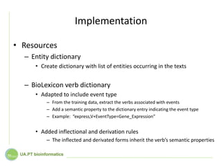 Syntactic-semantic analysis for information extraction in biomedicine | PPT