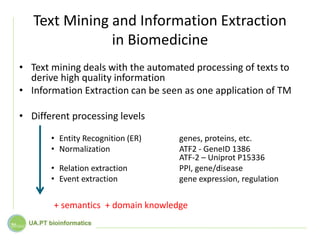 Syntactic-semantic analysis for information extraction in biomedicine | PPT