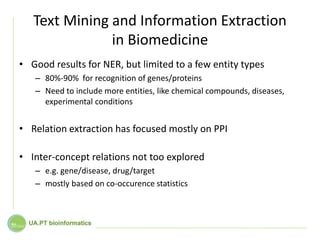 Syntactic-semantic analysis for information extraction in biomedicine | PPT