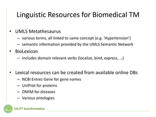 Syntactic-semantic analysis for information extraction in biomedicine | PPT