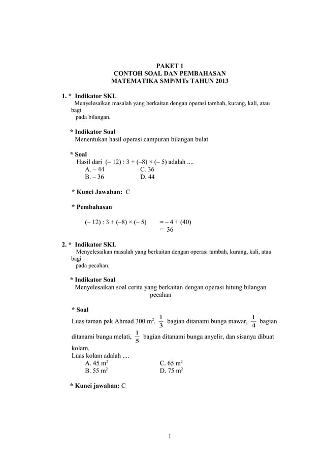 Latihan soal Matematika UN 2013 Paket 18 | PDF
