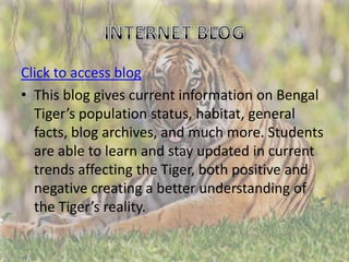 MAT PPT: Bengal Tiger | PPTX | Large Animals | Pets