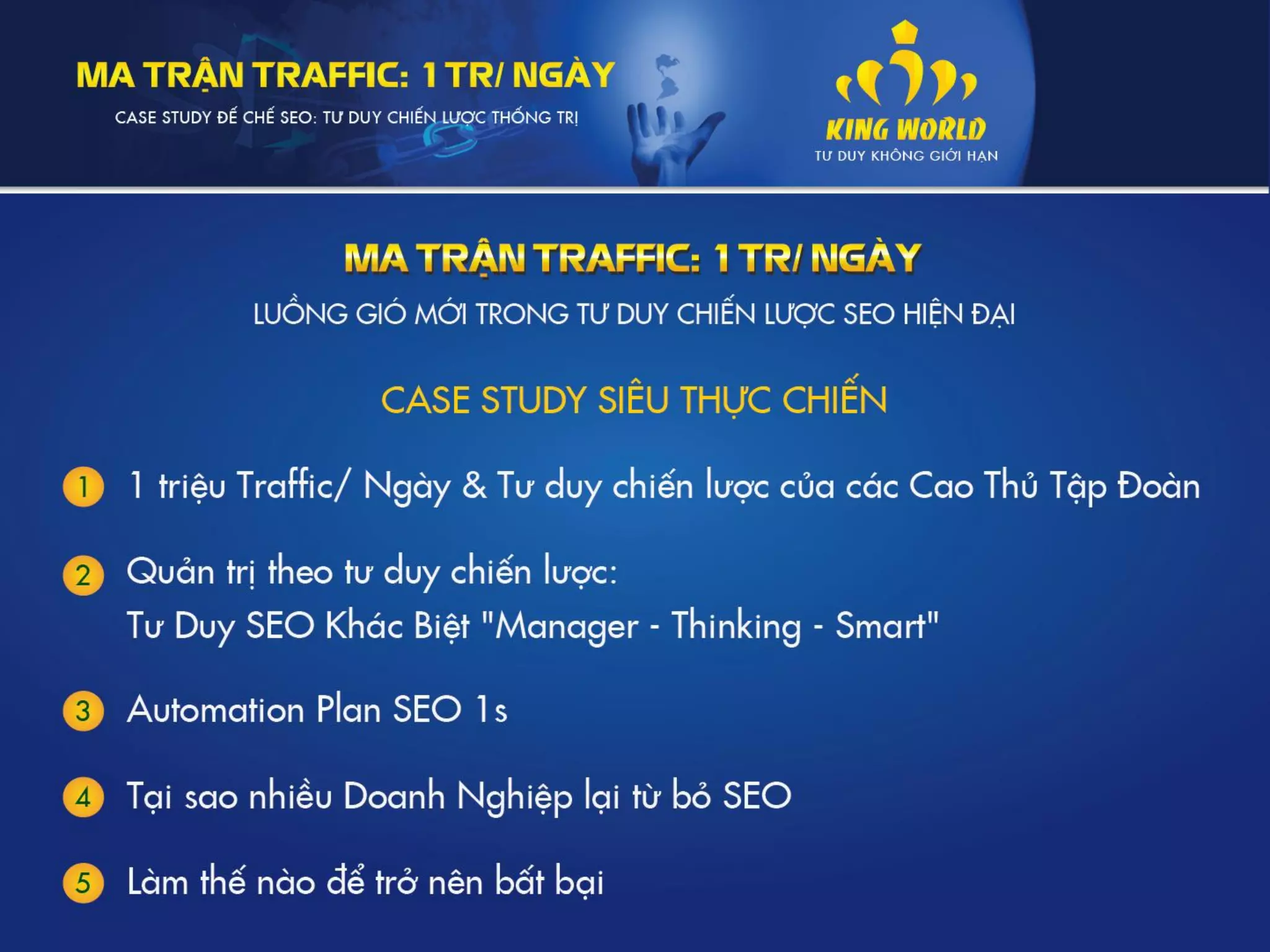 Xây dựng MA TRẬN TRAFFIC: 1 triệu visits / ngày - Eric Doan | PPT
