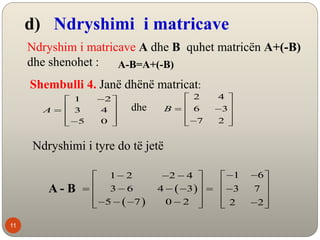 Matricat. Veprimet me matrica | PPSX