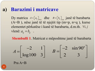Matricat. Veprimet me matrica | PPSX