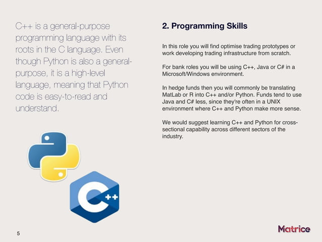 Quant Developer Career Entry Guide | Matrice.co.uk