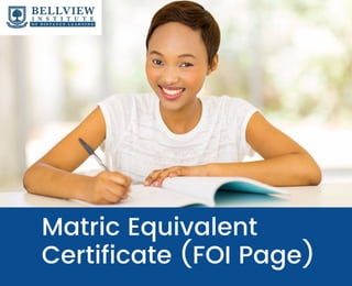 Matric Equivalent Certificate | PDF | Educational Assessment | Education