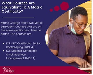 Matric Equivalent Courses | PPT