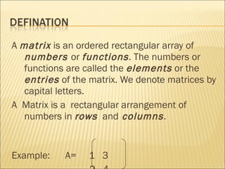 Matrices | PPT