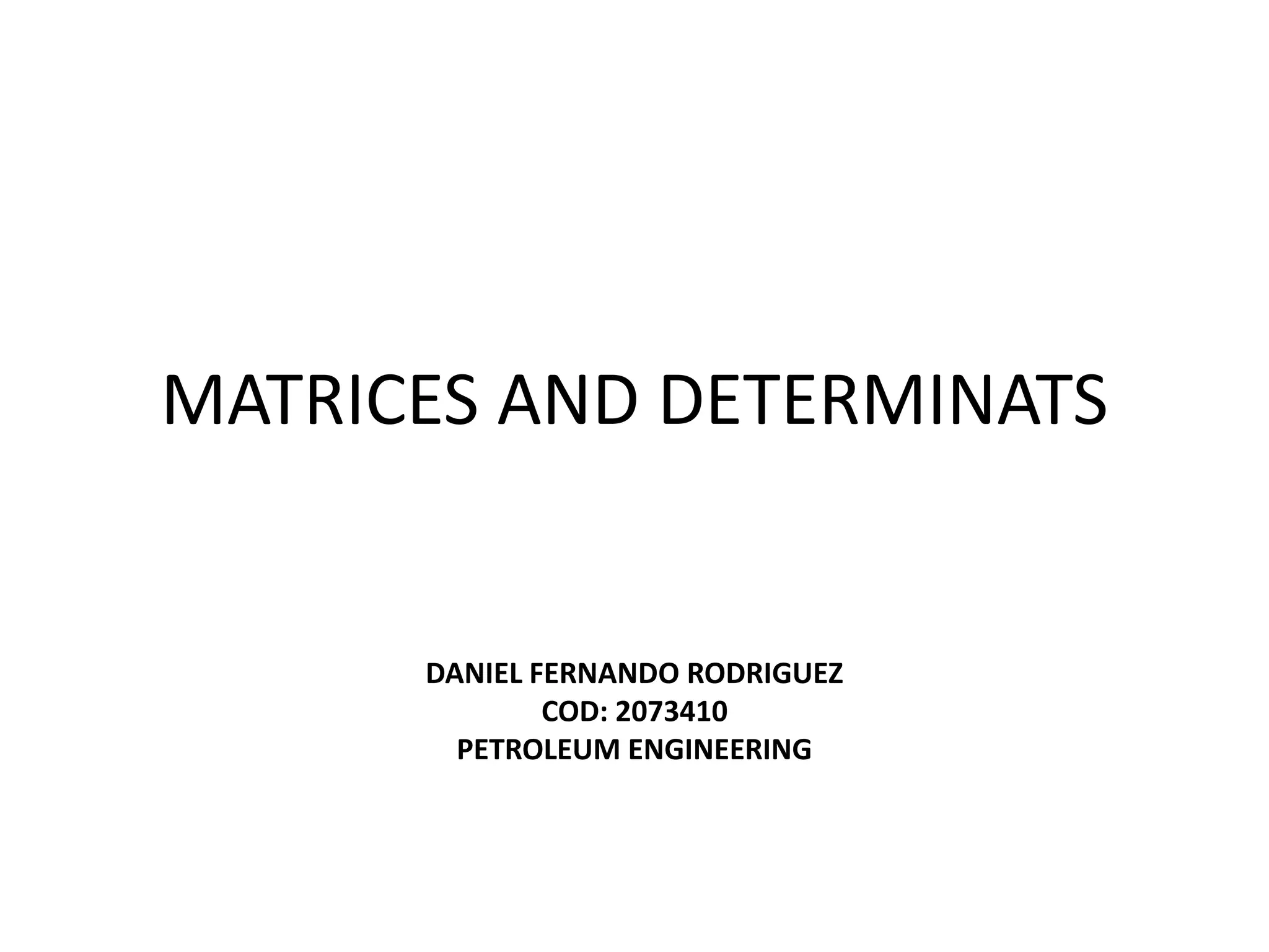 Matrices | PPTX