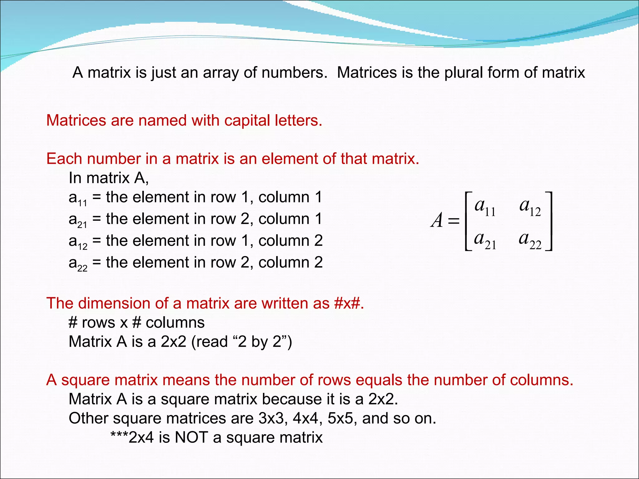 Matrices | PPT