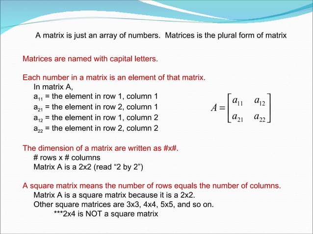 Matrices | PPT