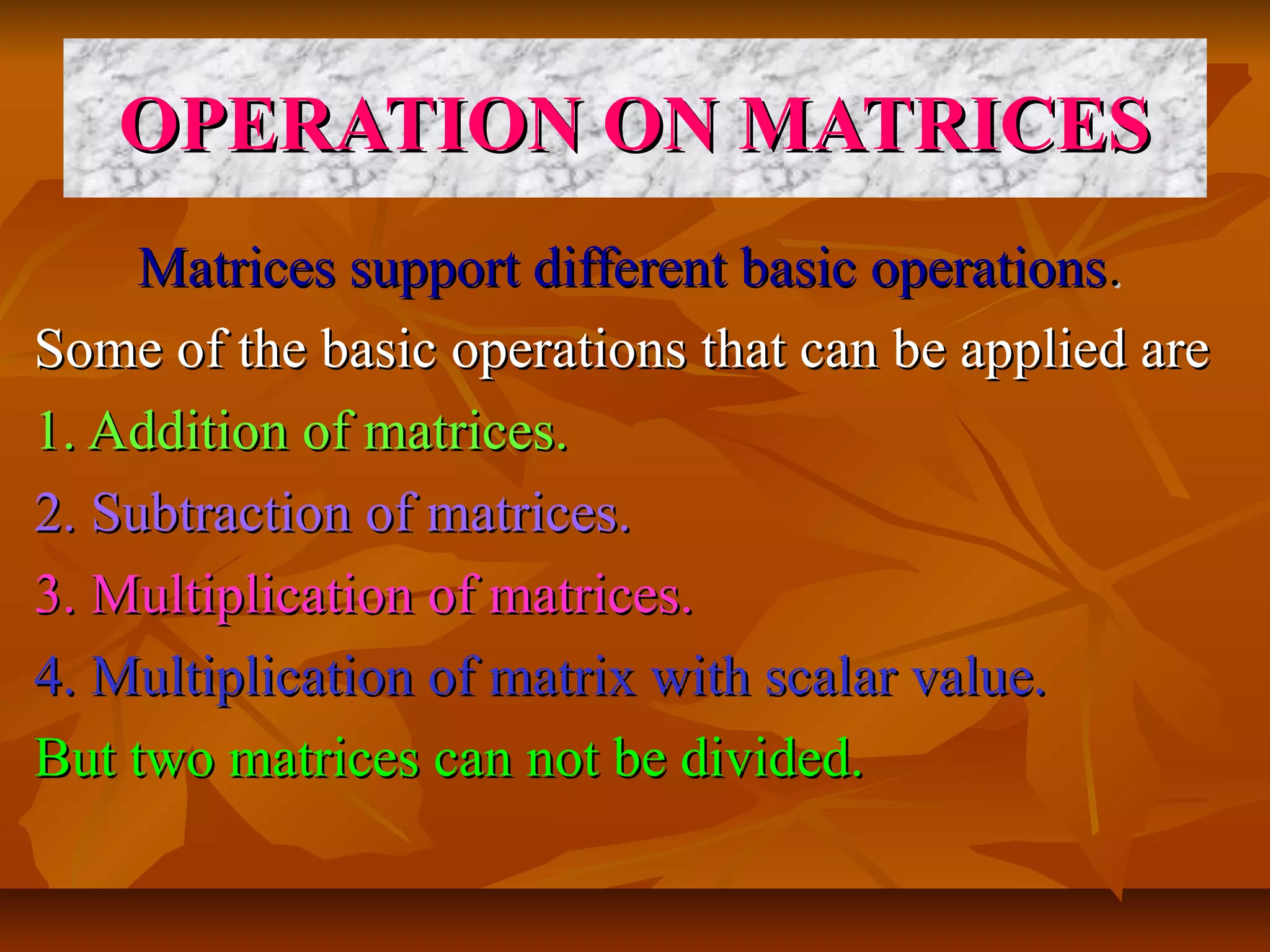 Matrices | PPT