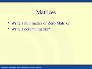 Matrices | PPT | Physics | Science