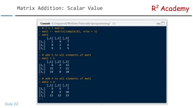 R Programming: Introduction to Matrices