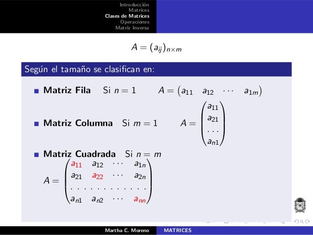 Matrices - álgebra lineal