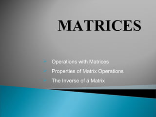 Matrices - Mathematics | PPT