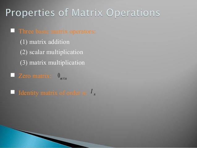 Matrices - Mathematics