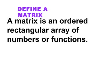 Matrices | PPT