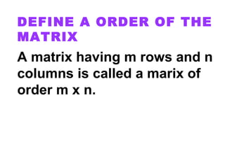 Matrices | PPT
