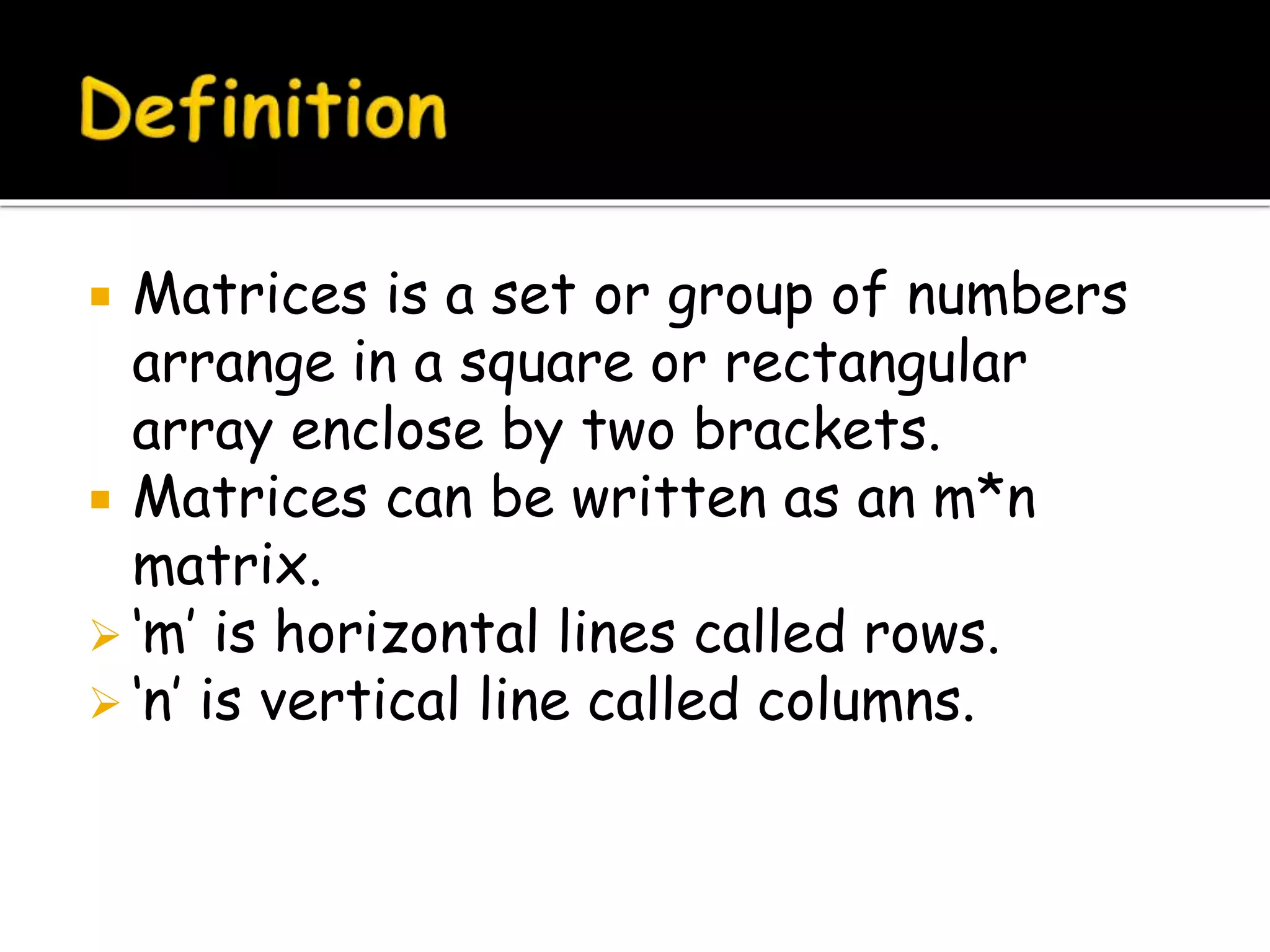 Matrices | PPTX