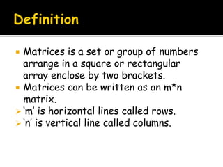 Matrices | PPTX