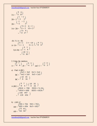 Matrices | PDF