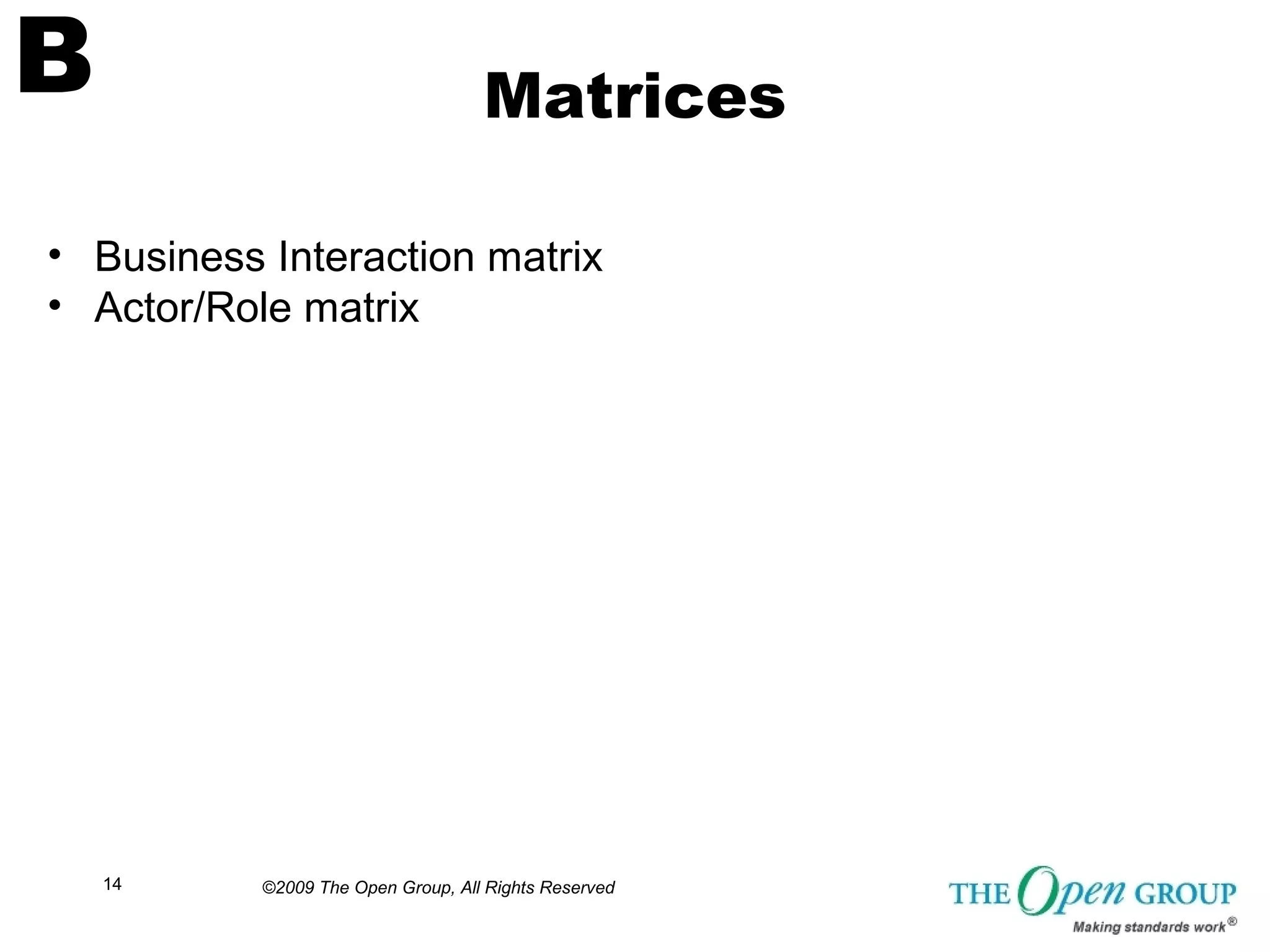 TOGAF Sample Matrices, Catalogs and Diagrams from the Open Group | PDF