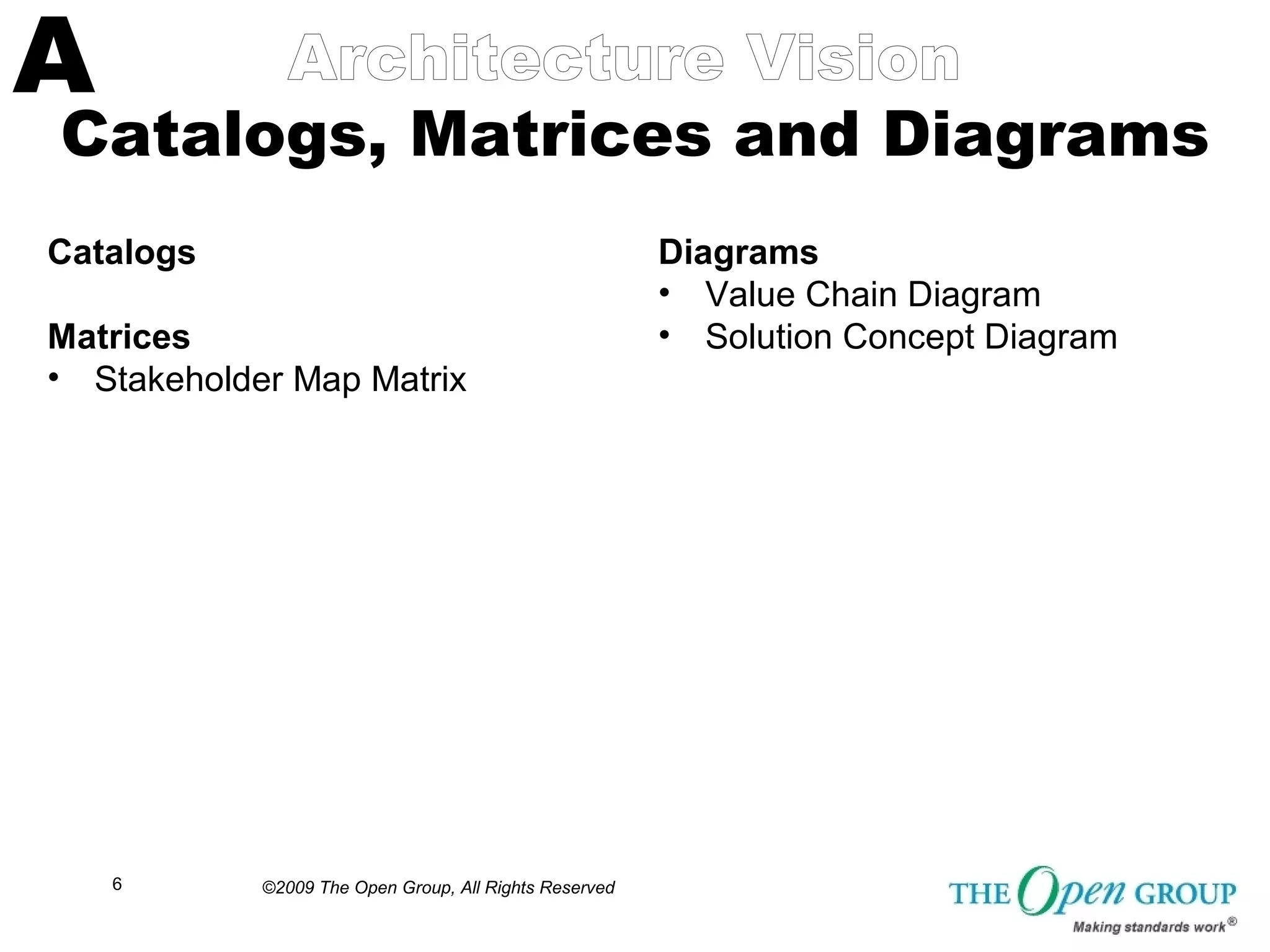 TOGAF Sample Matrices, Catalogs and Diagrams from the Open Group | PDF