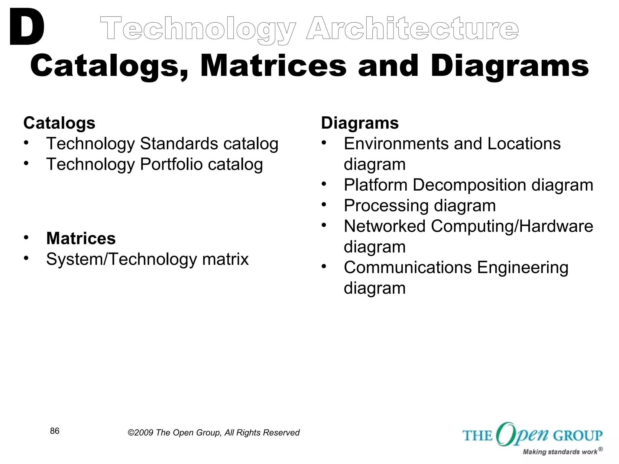 TOGAF Sample Matrices, Catalogs and Diagrams from the Open Group | PDF