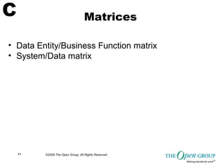 TOGAF Sample Matrices, Catalogs and Diagrams from the Open Group | PDF