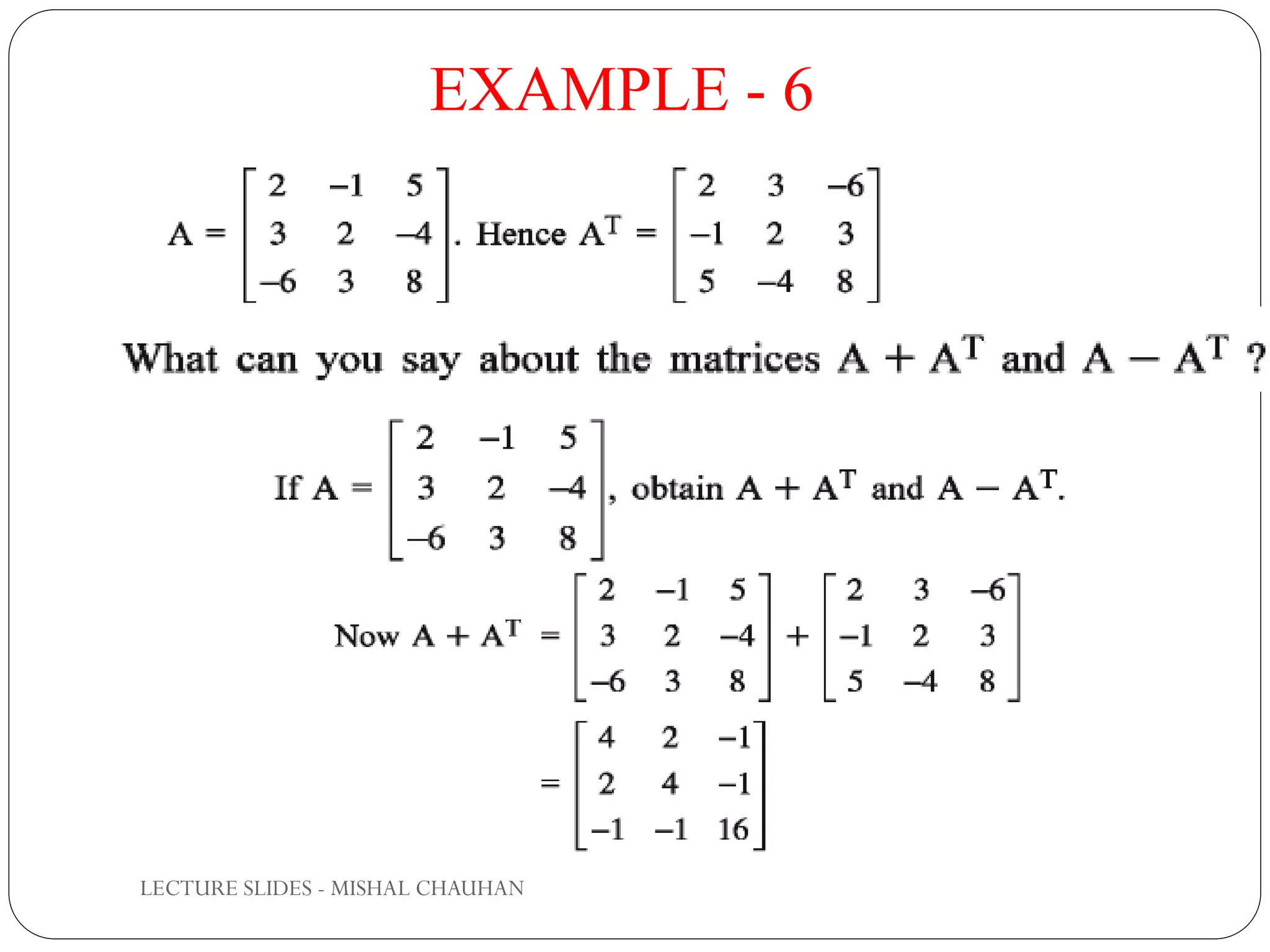 MATRICES CLASS XII MODULE 1 | PDF