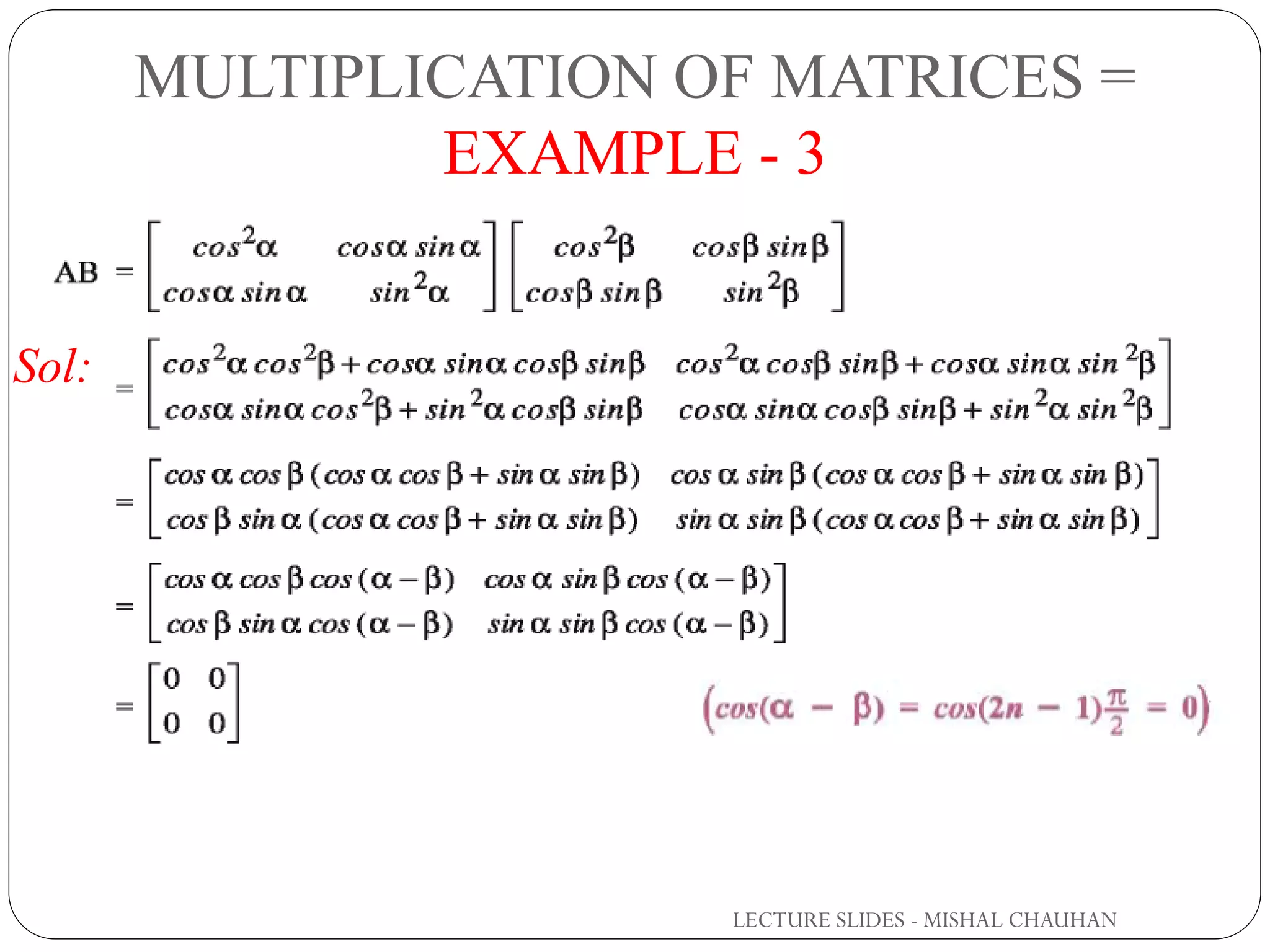 MATRICES CLASS XII MODULE 2 | PDF