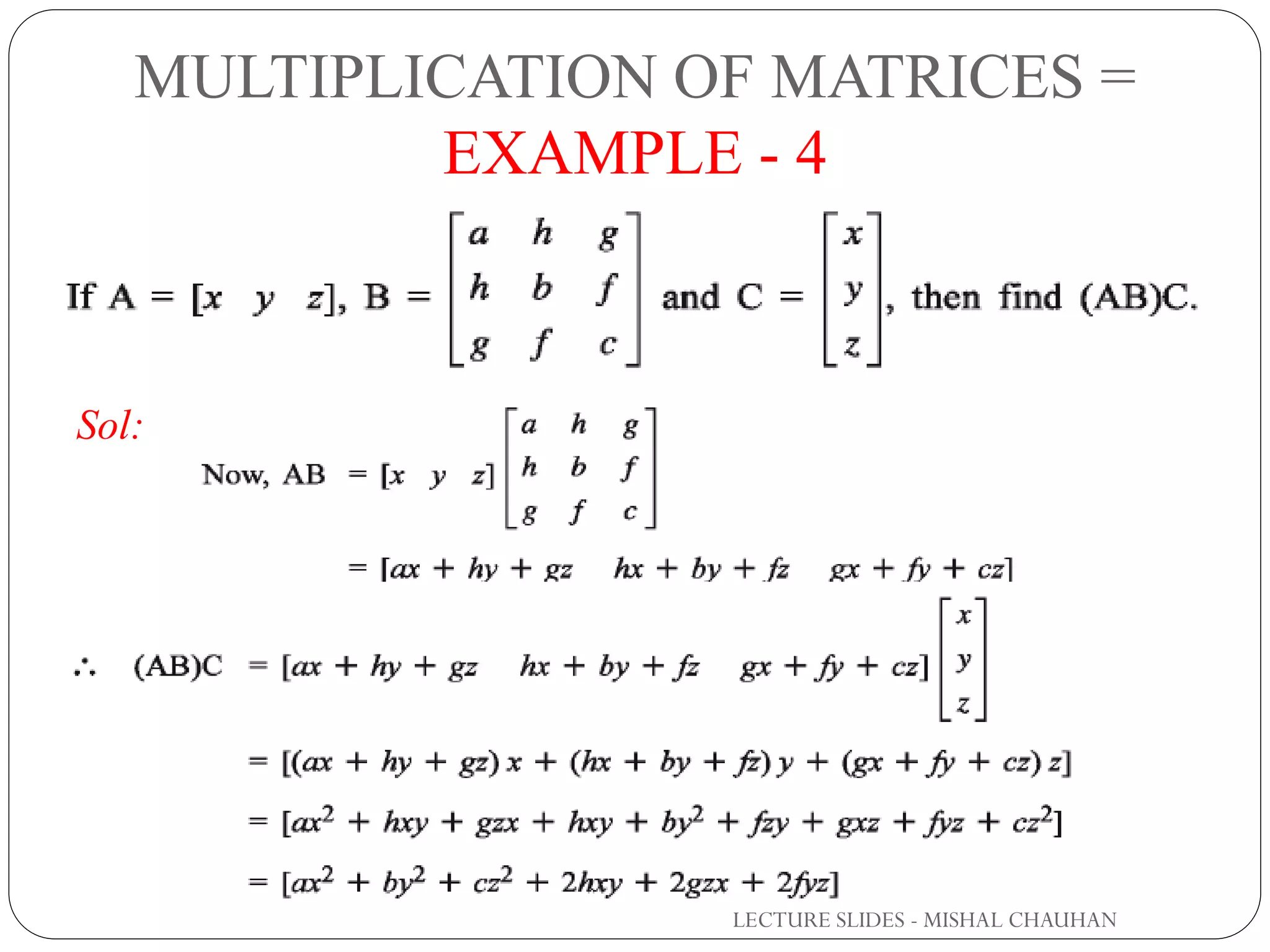 MATRICES CLASS XII MODULE 2 | PDF