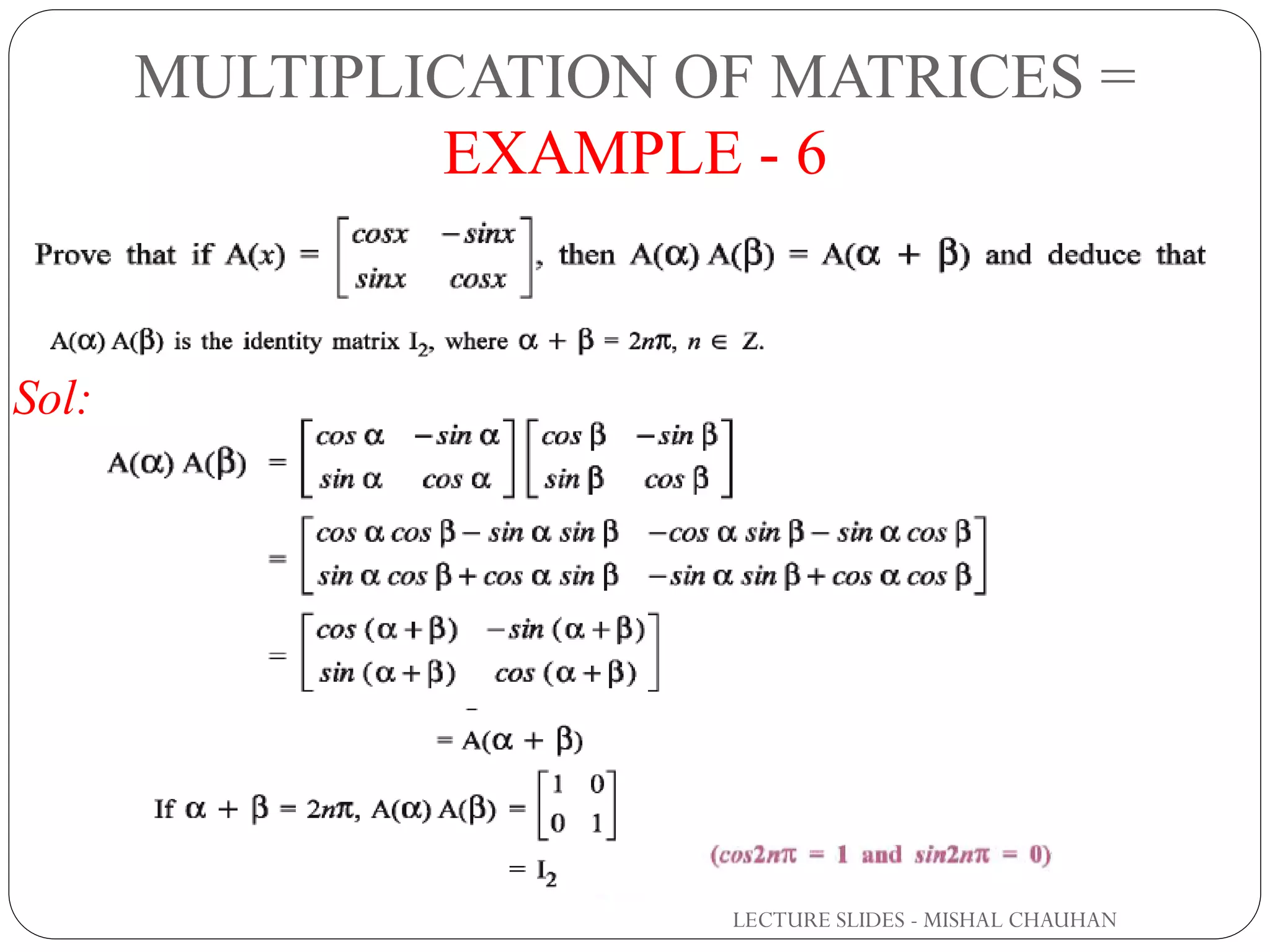 MATRICES CLASS XII MODULE 2 | PDF